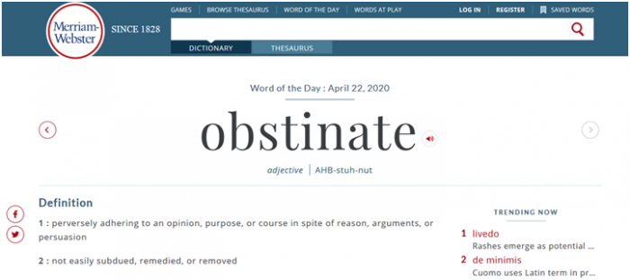 Word Wednesday: Obstinate « Cosmic-Observation